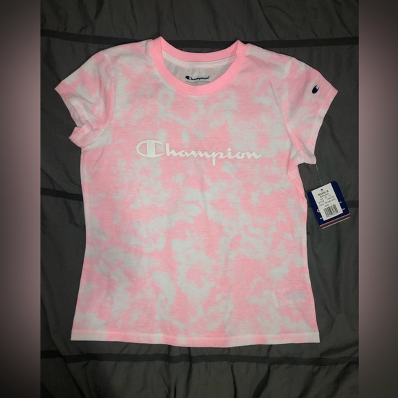 Champion | Shirts & Tops | Champion Pink Candy Tie Dye Ss T Shirt Girls ...